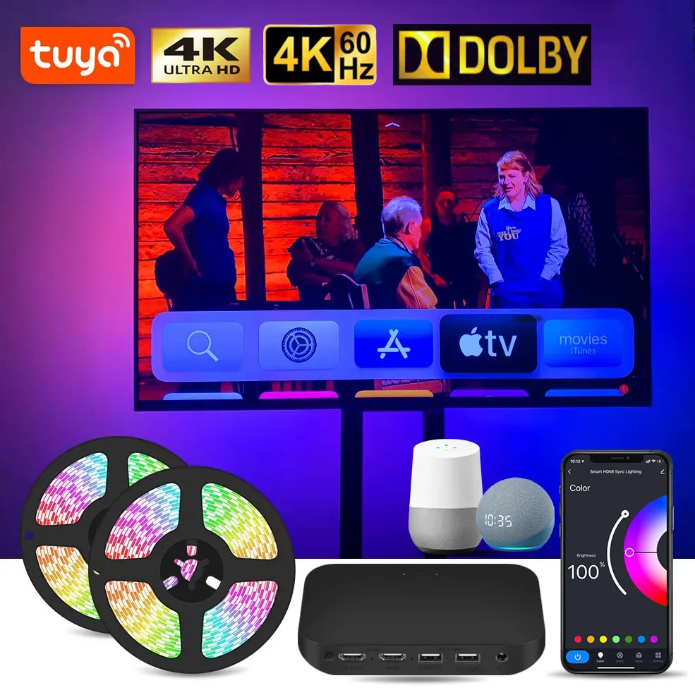 Immersion TV PC Backlight Work with TV Box HDMI Wifi Smart LED Strip ...