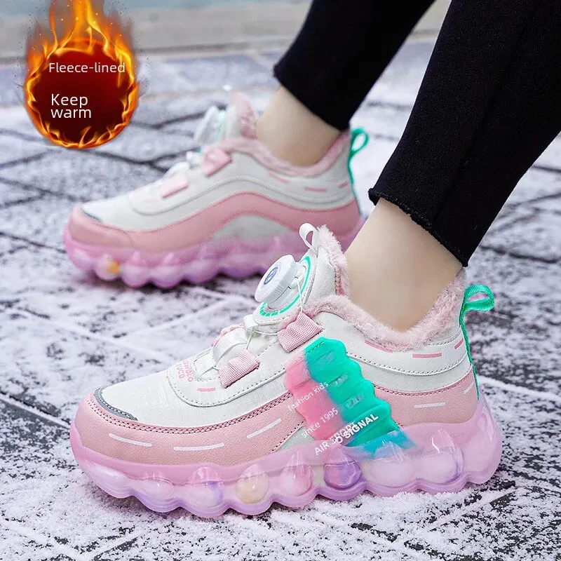 Girls-Anti-slip-Soft-Bottom-Flocking-Sports-Shoes-Middle-Large-Children ...