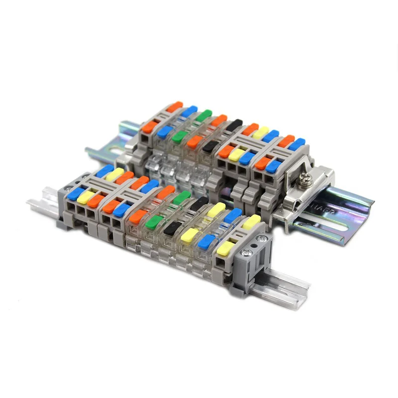 Mini-Wire-Electrical-Connector-1-2-3-Pin-Rail-Guide-Splicing-Strip ...