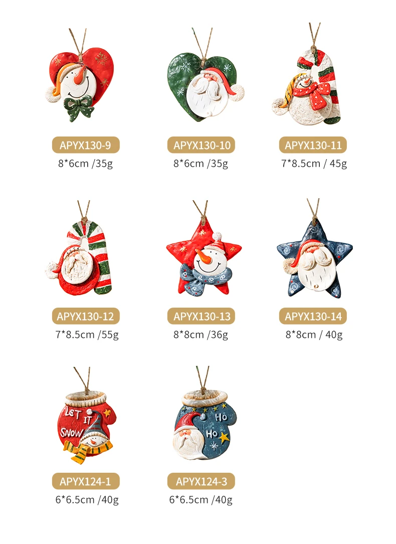 Рождественская керамическая подвеска Санта-Клаус | AliExpress