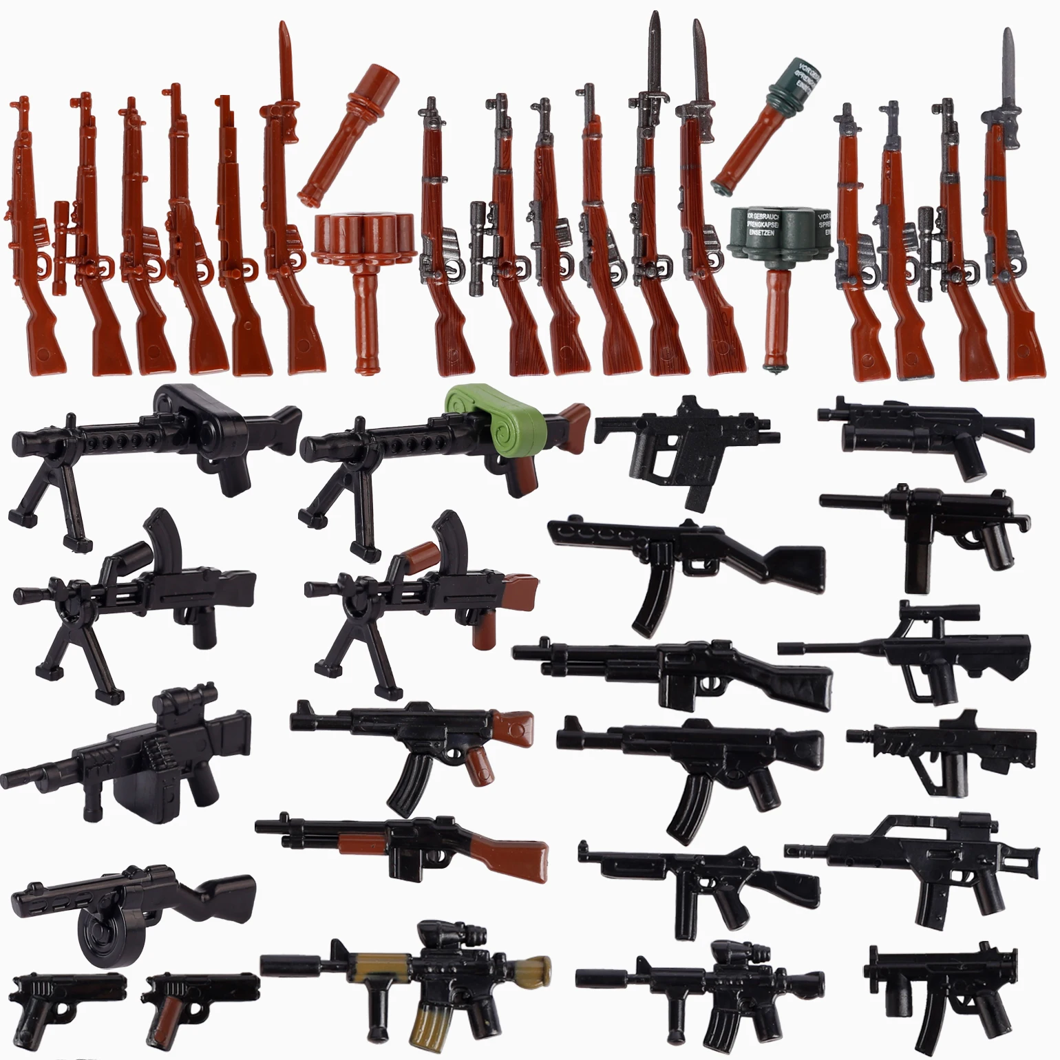 Moc-ww2-Milit-rs-ol-daten-Waffen-bausteine-deutsche-Holzmaserung-Waffen ...