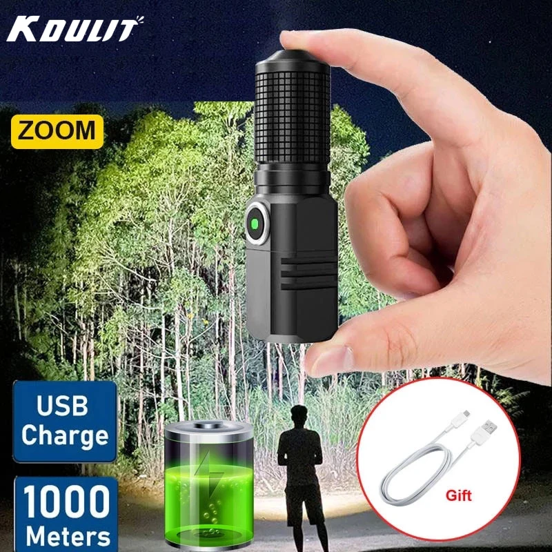 Mini Glare Flashlight Portable Multifunctional Usb Rechargeable Led ...