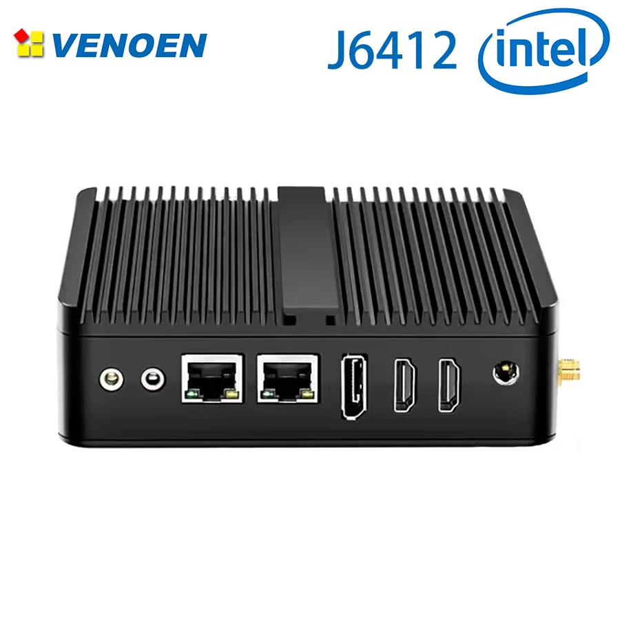Fanless Mini PC Industrial Computer Intel 12th Celeron J6412 Windows 11 ...