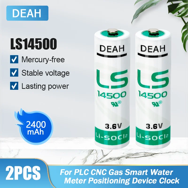 2PCS 3.6V LS14500 LS 14500 ER14505 Li-lon Battery For PLC Equipment CNC ...