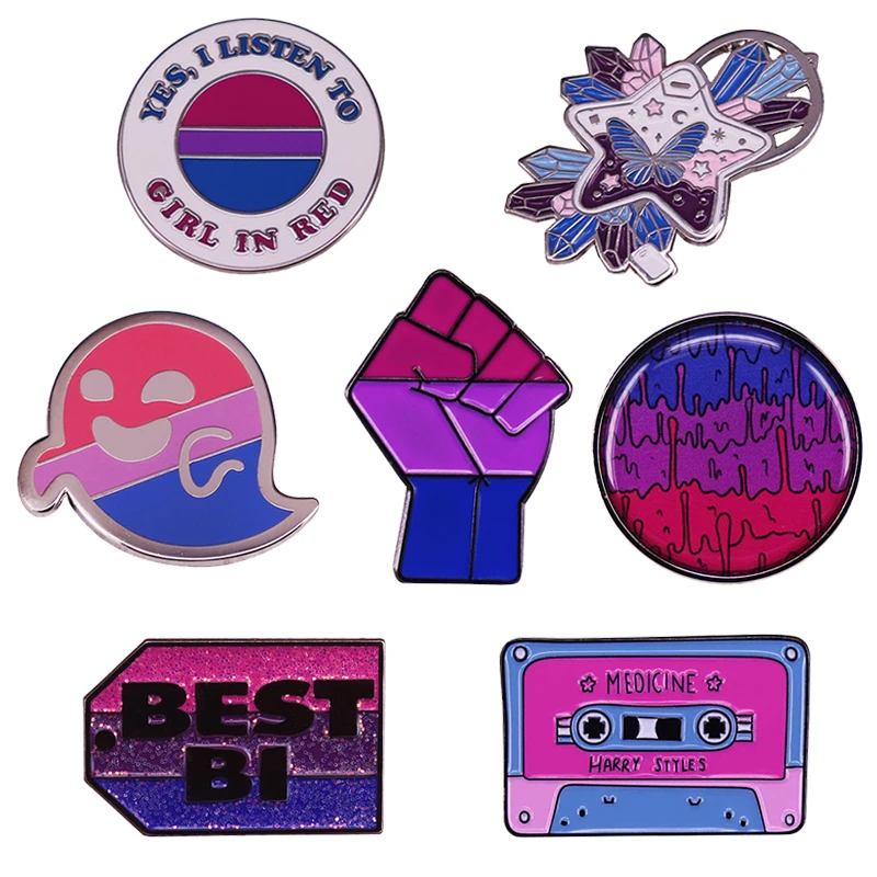 Bisexual Pride Flag Enamel Pin Bisexuality Lgbtqia Brooch Queer Gay