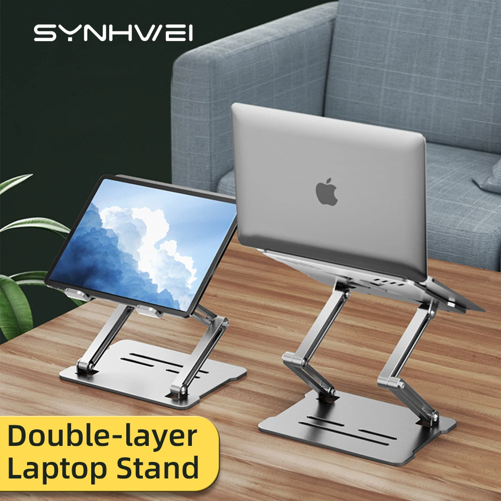 Adjustable-Desk-Laptop-Stand-For-MacBook-Pro-Riser-Ergonomic-Aluminum ...