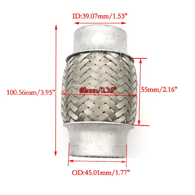 Stainless-Steel-Flexible-Car-Exhaust-Pipe-Double-Braided-Flex-Connector ...