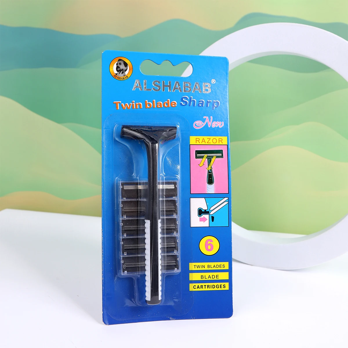 1-Handle-6PCS-2-Blades-Razor-Set-for-Men-Plastic-Disposable-Shaving ...