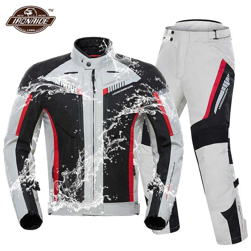 HEROBIKER Waterproof Motorcycle Jacket Man Racing Suit Wearable ...