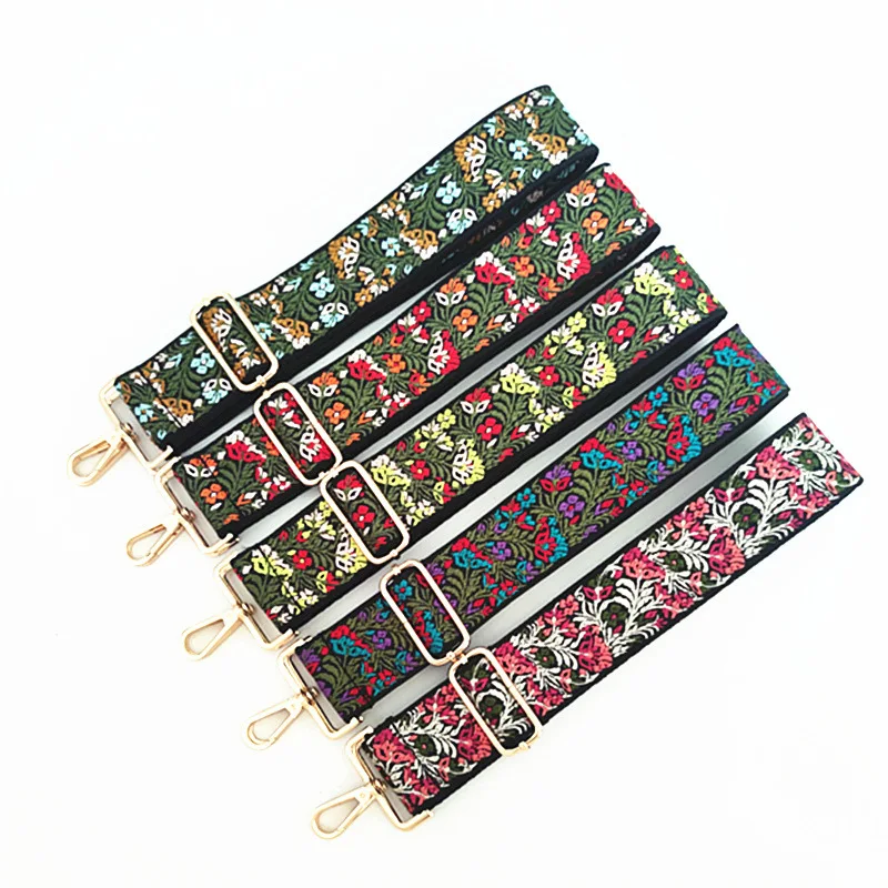 Correa-de-bolso-ajustable-de-Jacquard-con-flores-de-colores-accesorios ...