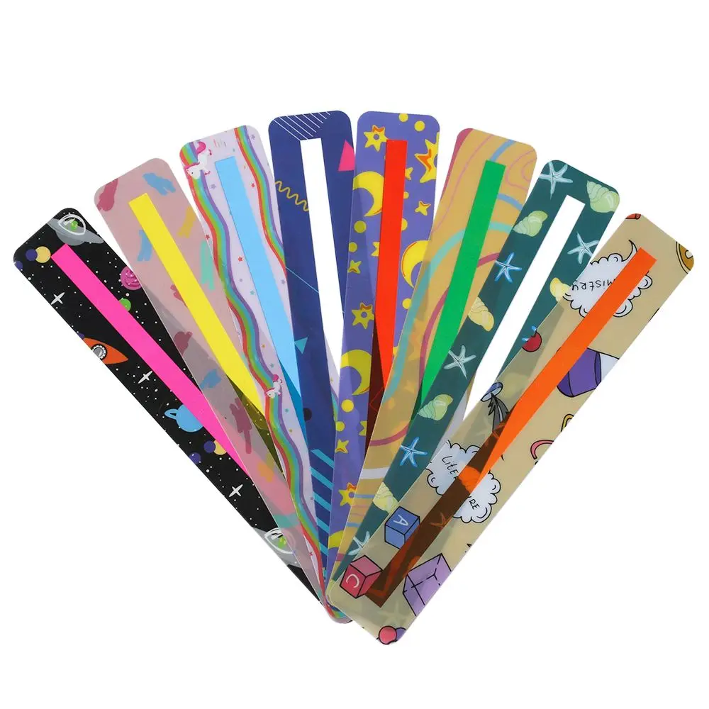 8-Pcs-Set-Reading-Guide-Strips-PVC-Reading-Aid-Color-Plastic-Bookmark ...