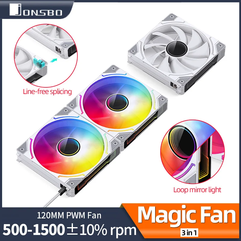 Jonsbo-ZH-120-3in1-ARGB-No-Cable-Connection-Loop-Mirror-Magic-Fan-12V ...