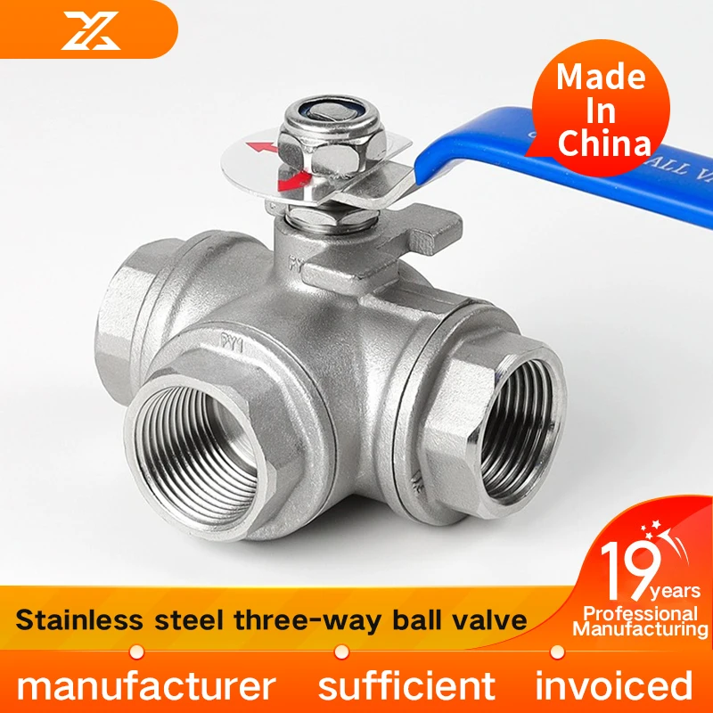 304-stainless-steel-three-way-ball-valve-T-shaped-L-shaped-T-shaped ...