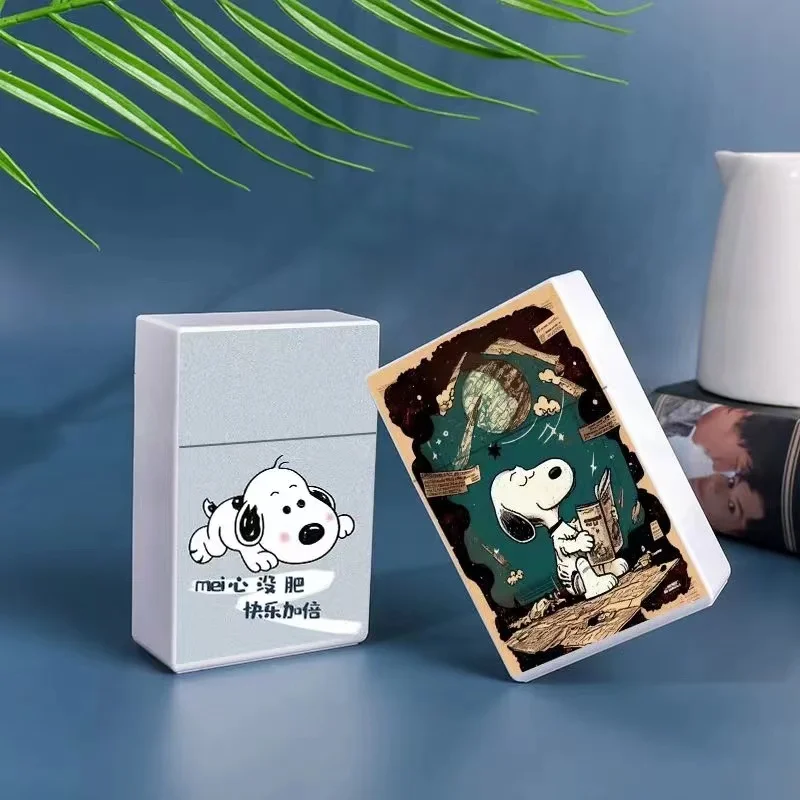 Snoopy-caja-de-cigarrillos-de-pl-stico-port-til-de-alto-valor-con-patr ...