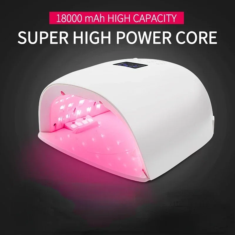 Rechargeable-Nail-Lamp-86W-Wireless-Gel-Polish-Dryer-Red-Light-Manicure ...