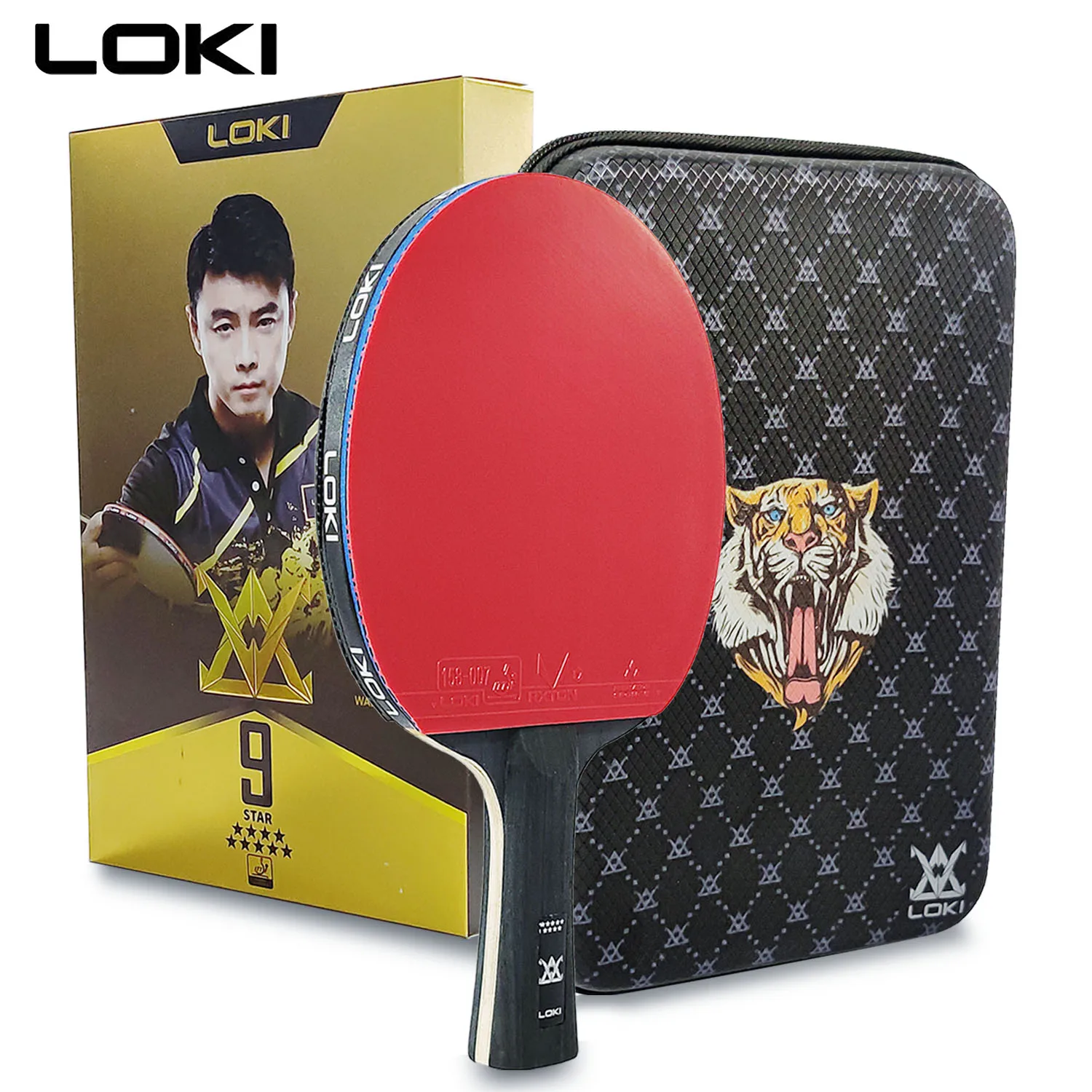 LOKI-Raquete profissional do tênis de mesa, 5 + 2 carbono Ping Pong Paddle, ultra ofensivo com ...