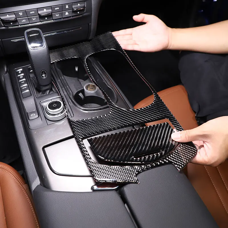 For-Maserati-Ghibli-2014-2022-Soft-Carbon-Fiber-Car-Center-Control-Gear ...