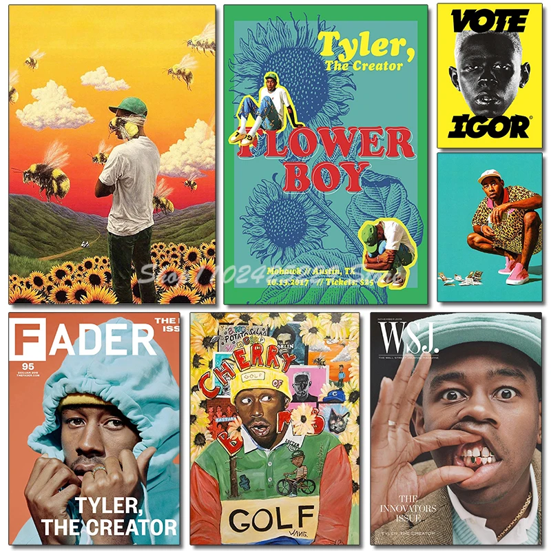 Rapper-Tyler-The-Creator-Flower-Boy-Posters-Wolf-Vintage-Poster-Canvas ...