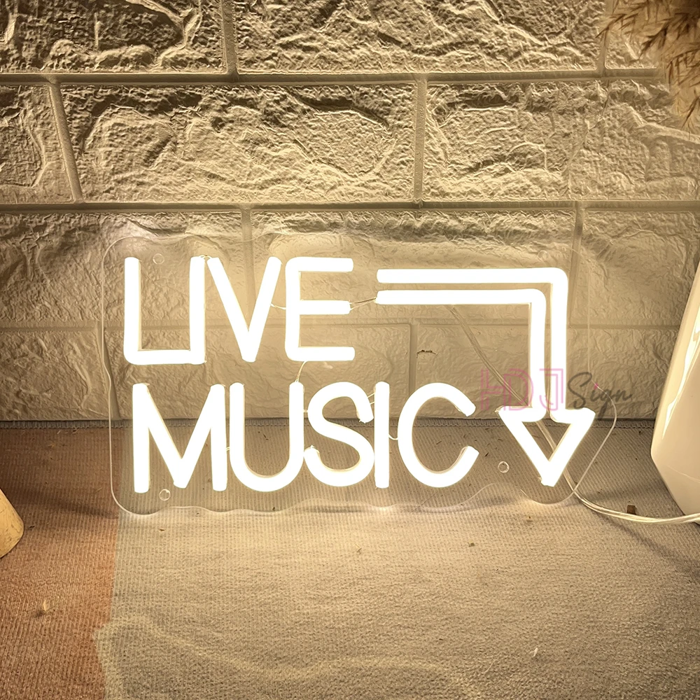 Live Music LED Neon Sign For Party Decor Bar Atmosphere Light Room ...