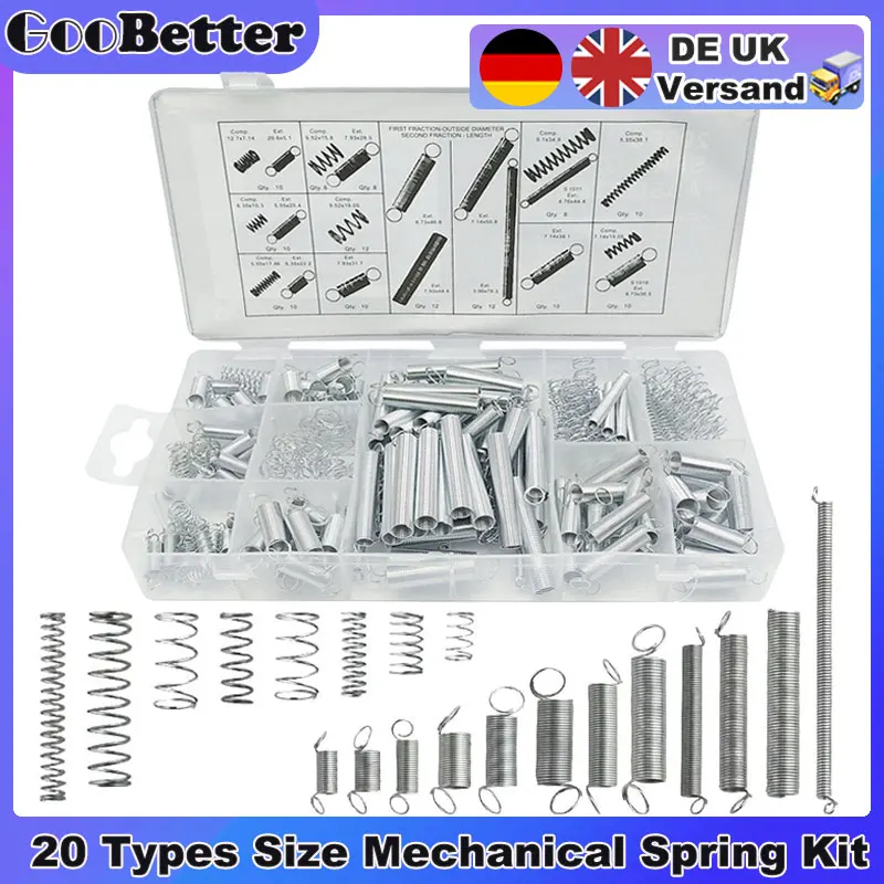 20-size-Compression-Spring-Set-Zinc-Plated-Steel-Coil-Wire-Small ...