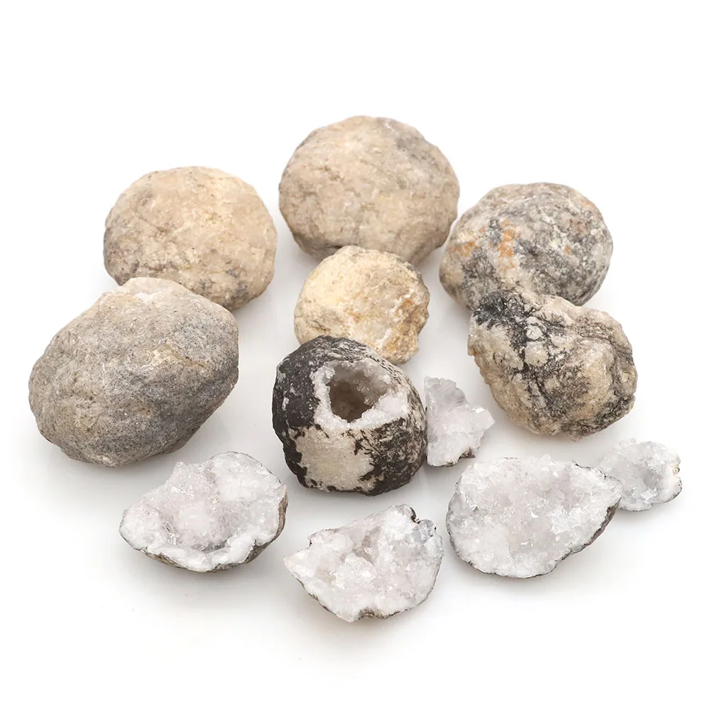 Natural-Unopened-Agate-Geode-Cluster-Raw-Crystal-Mineral-Energy-Quartz ...