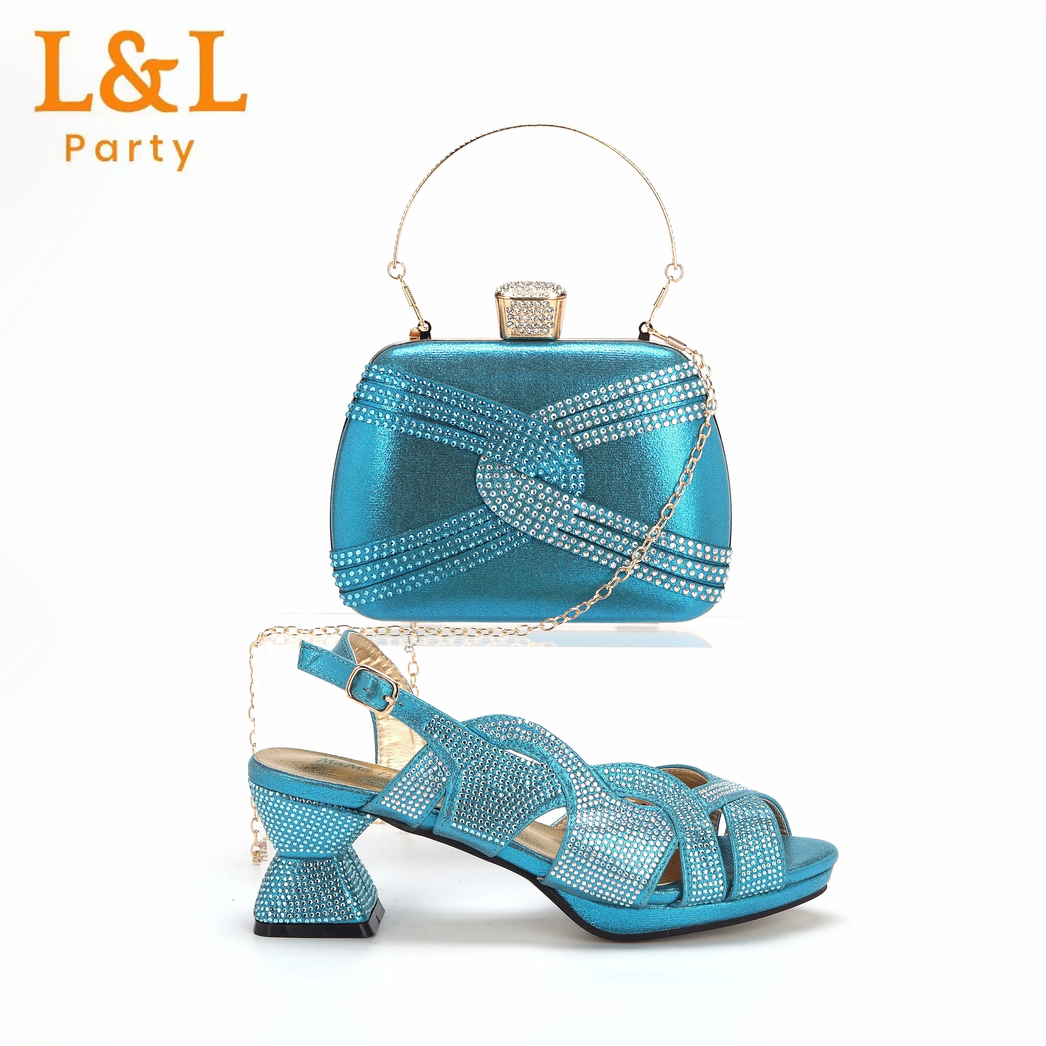 2024-Fashionable-Sky-Blue-Color-Ladies-Shoes-And-Bag-For-Party-Nigerian ...