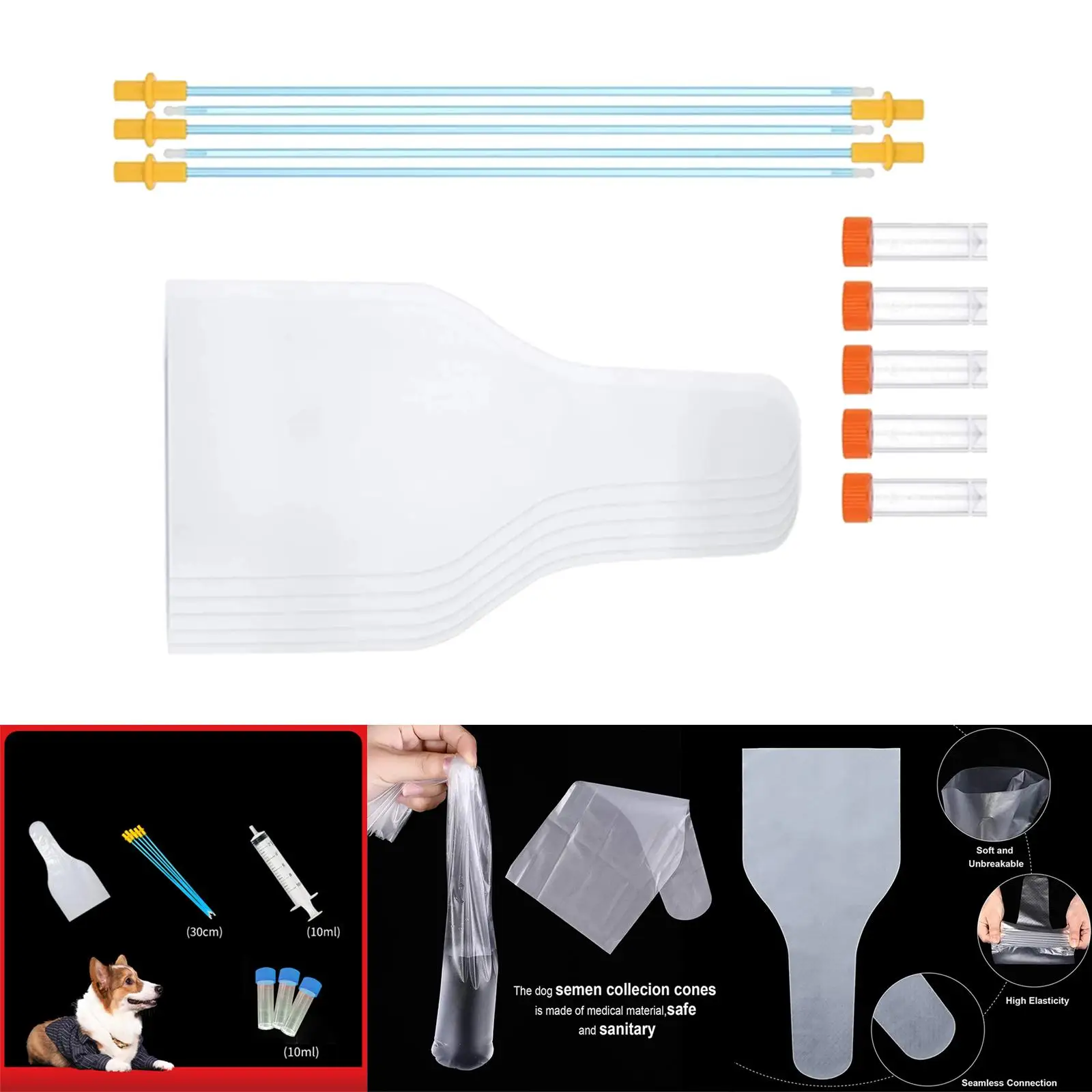 Dog Breeding Kit Flexible Leakproof Artificial Insemination Accessories ...