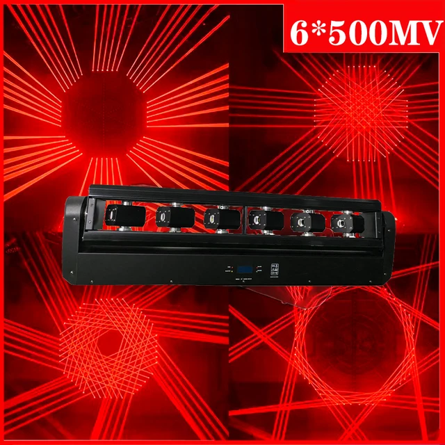 DJ RGB Laser 6 Heads Laser Moving Head Light DMX512 Stage Lighting ...