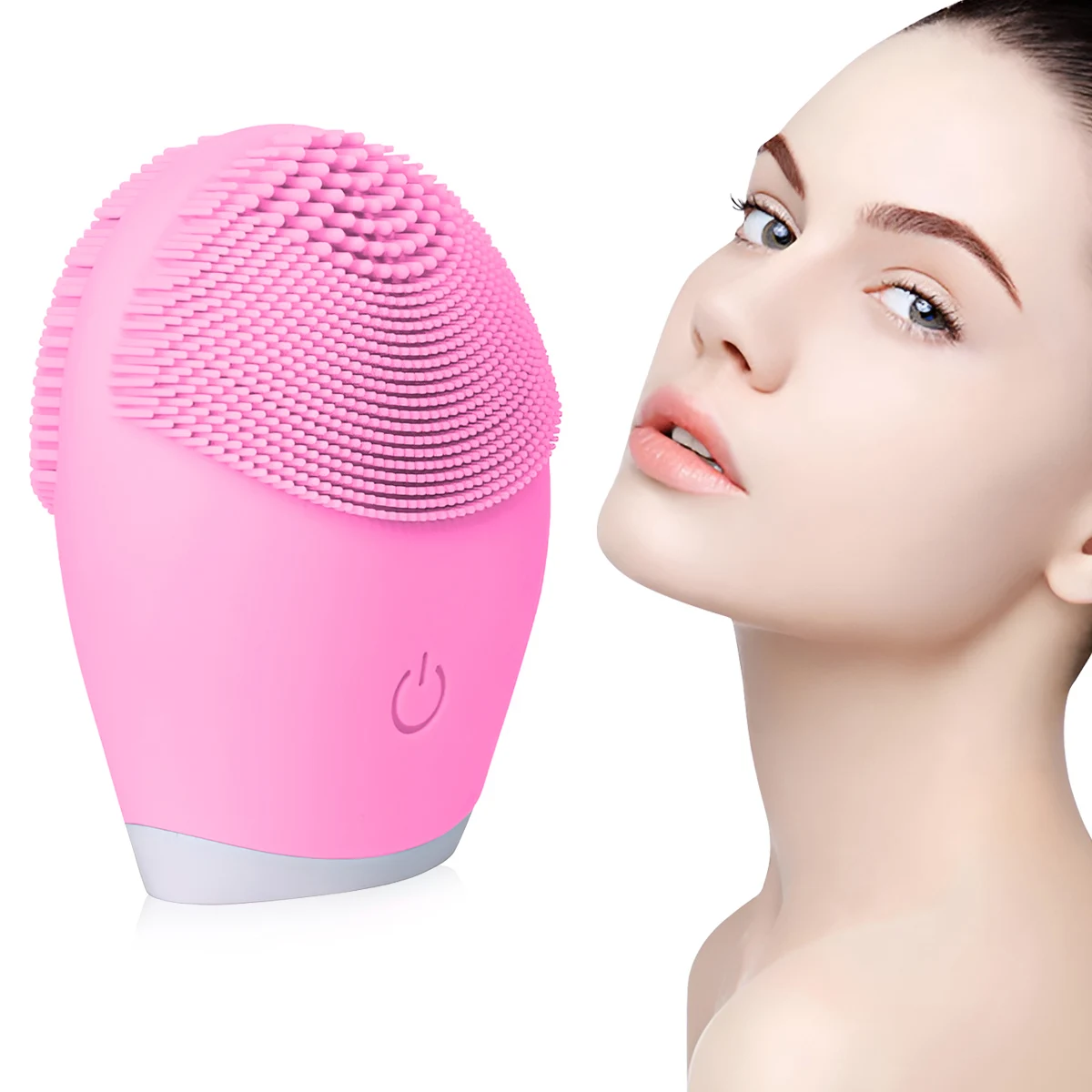 Electric Silicone Facial Cleanser Massager Skincare Massage Tool Beauty ...