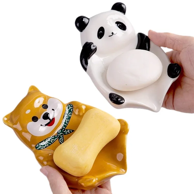 Cute-Panda-Shiba-Inu-Ceramic-Soap-Box-Creative-Bathroom-Decorative ...