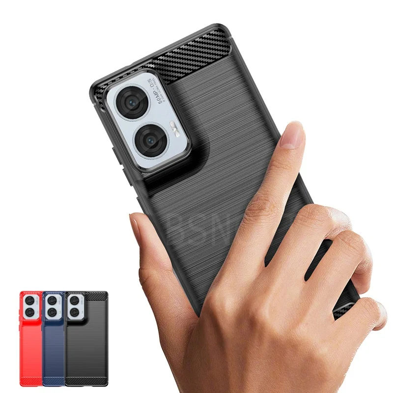For Moto G85 Case Cover Motorola Moto G85 Capas Armor Carbon Fiber ...