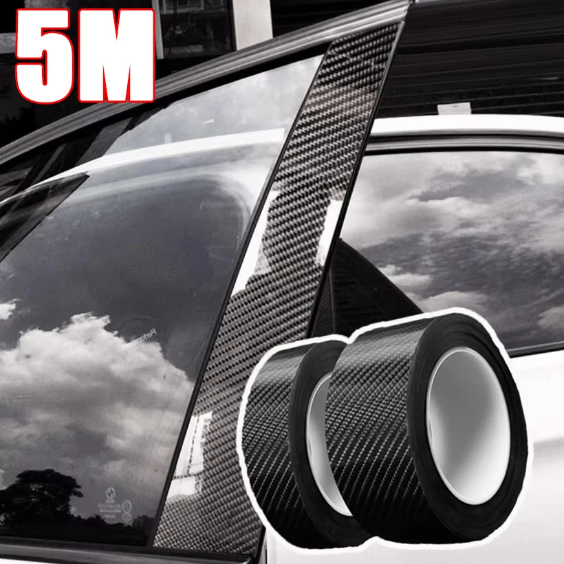 Carbon-Fiber-Car-Sticker-DIY-Paste-Protector-Strip-Auto-Door-Sill-Side ...