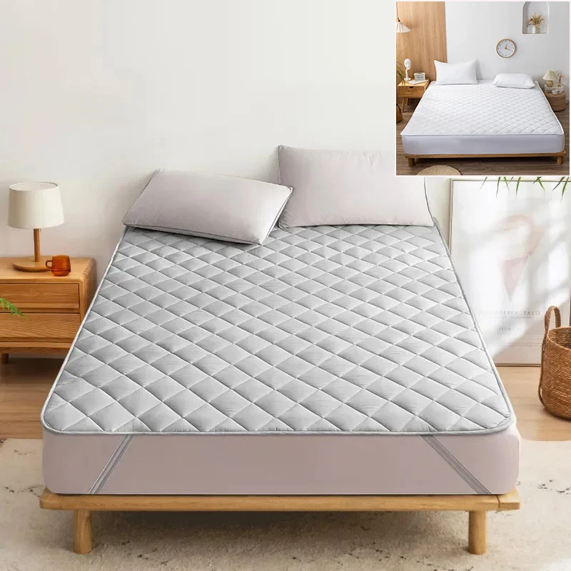 Mattress-Protector-Breathable-Noiseless-Mattress-Cover-Pad-with-4 ...