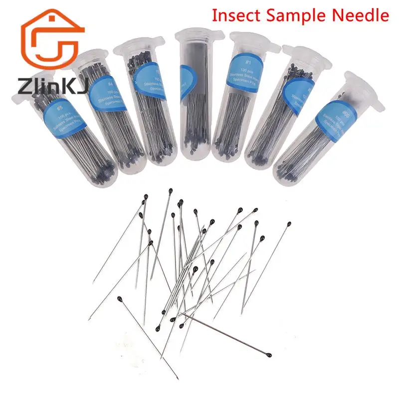 100-Pcs-Insect-Pins-Specimen-Needle-Stainless-Steel-with-Plastic-Box ...