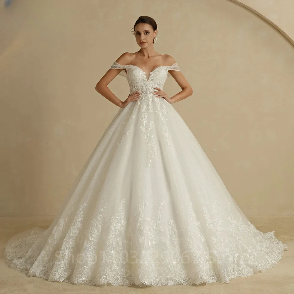 Vestido-De-novia-De-princesa-sin-mangas-con-apliques-Vestido-De-baile ...