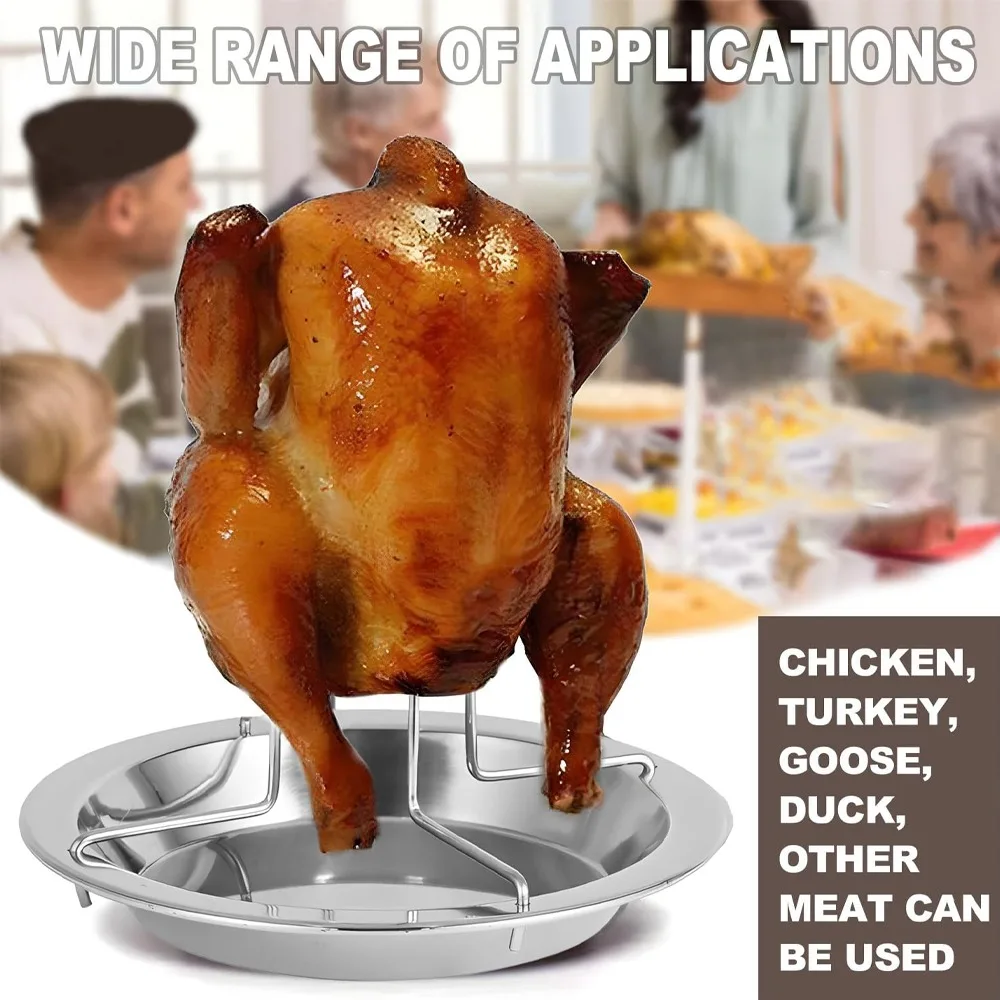 304 Stainless Steel Chicken Roaster Holder for Grill & Smoker – Kitchen ...