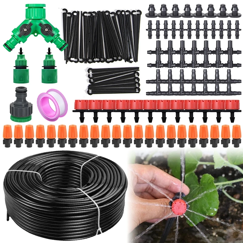 15-30m Drip Irrigation System Greenhouse Automatic Watering Kits Garden ...