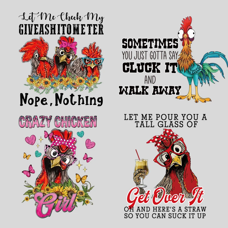 Funny-Turkey-Heat-Transfer-Stickers-Cartoon-animals-DIY-Iron-On ...