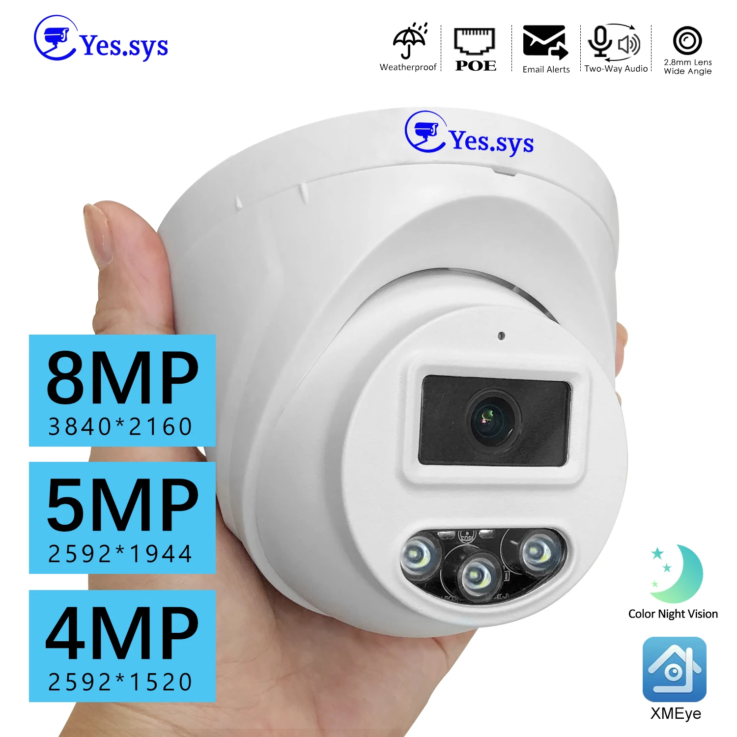 Eyes-sys-PoE-Security-Dome-Camera-8MP-5MP-4MP-2-8mm-Lens-Outdoor ...