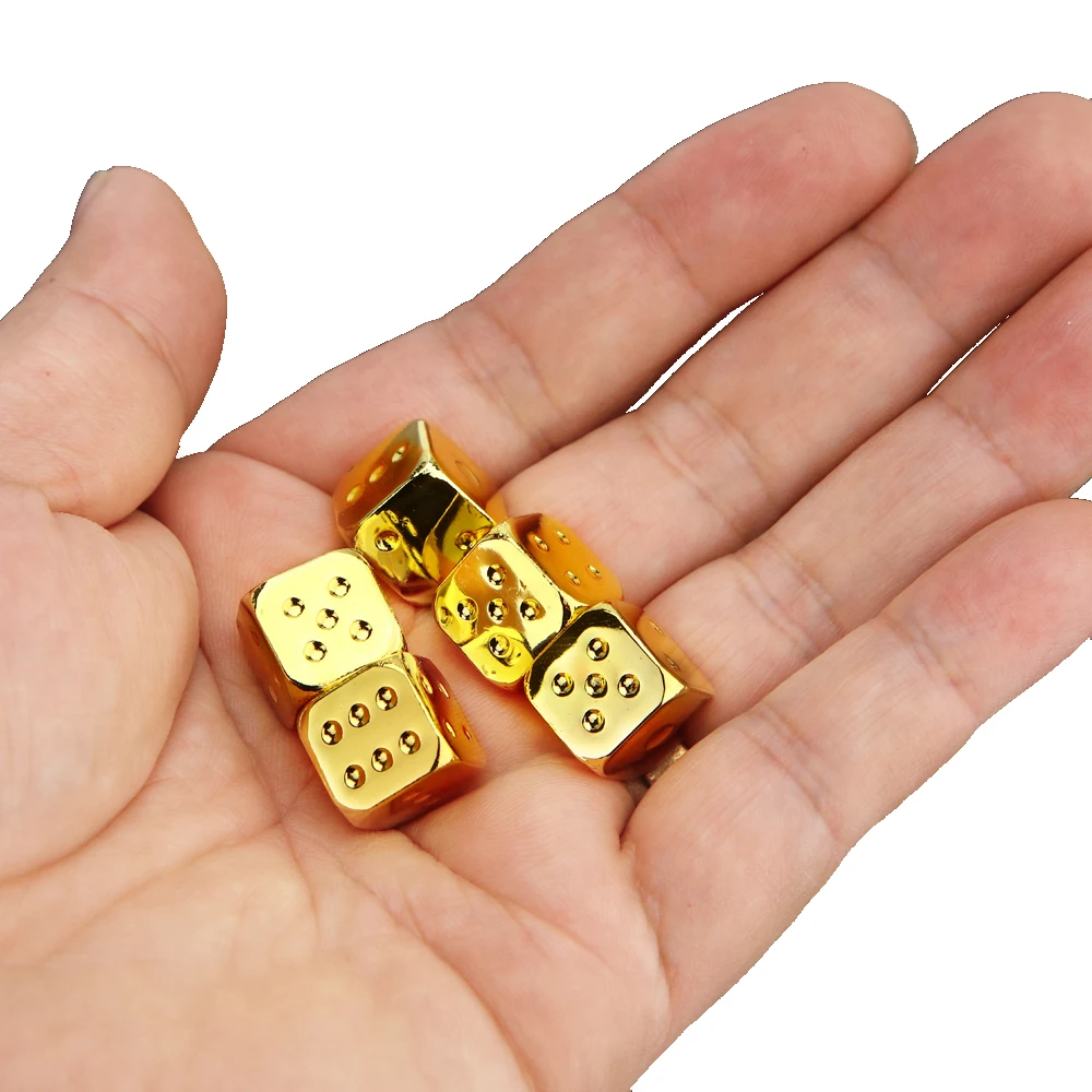 5PCS-1Set-Metal-Dice-Golden-Silver-Bronze-Funny-Game-Dice-Six-Sided ...
