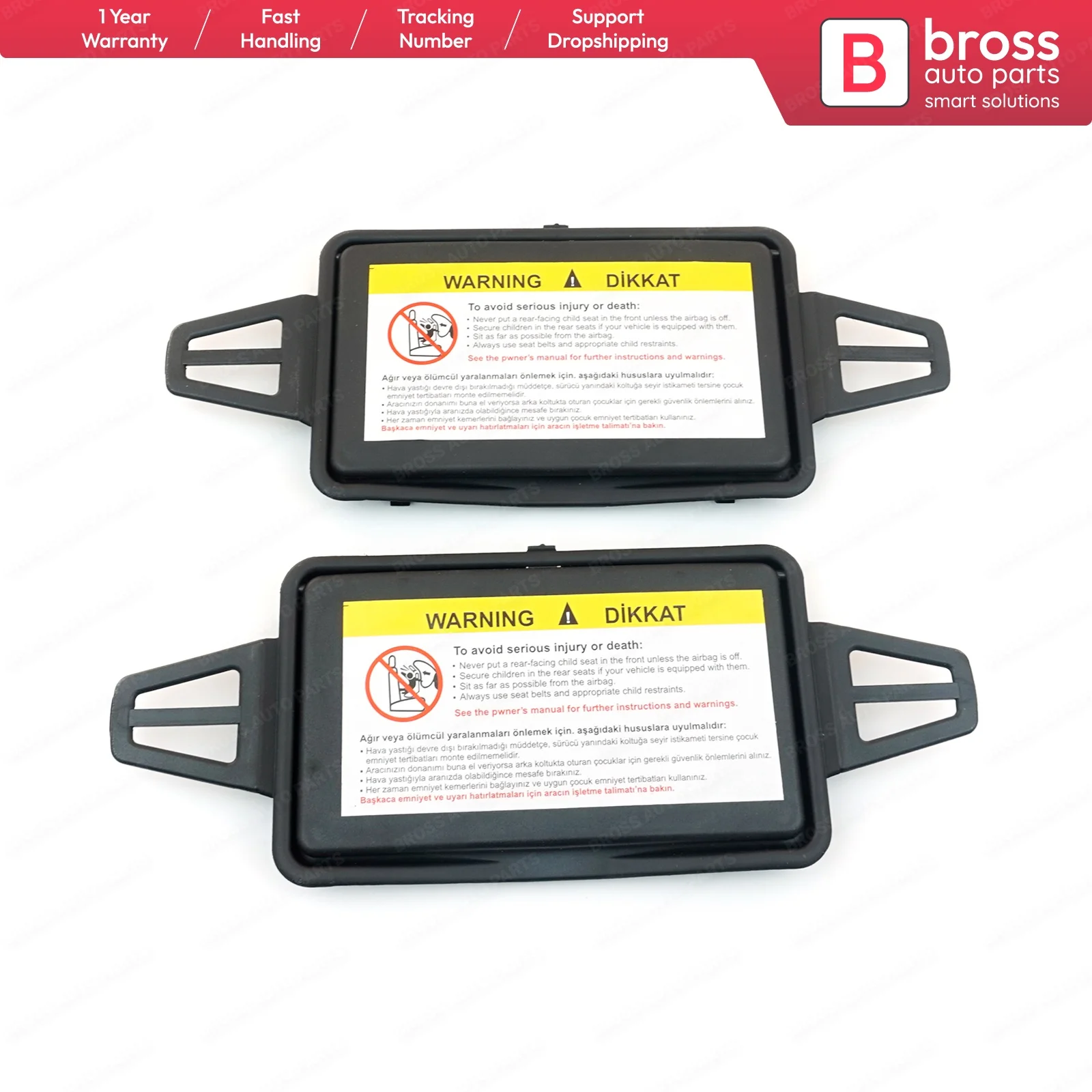 Bross Bdp524 2 Pcs Sun Visor Shade Mirror Cover Black 2108102510 ...