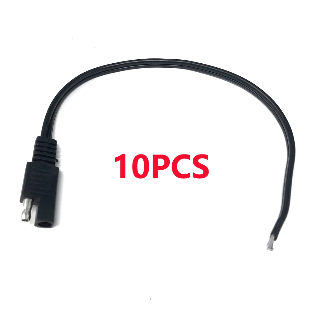 DIY-10-PCS-SAE-Power-Automotive-Extension-Cable-18AWG-30CM-2-Pin-with ...