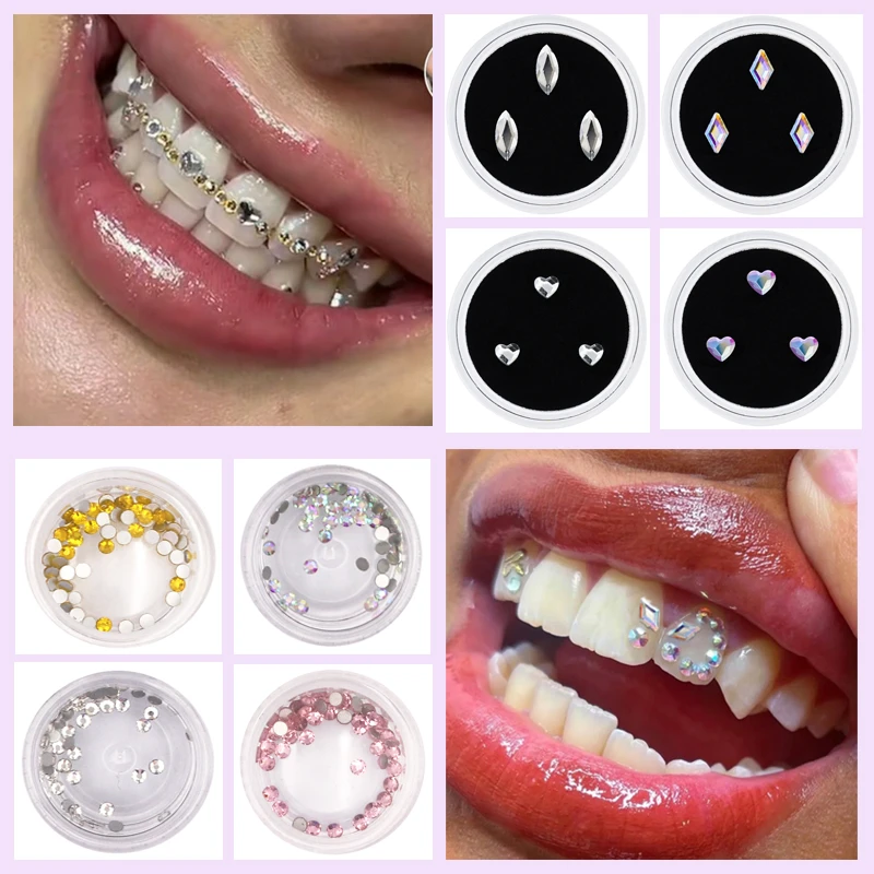 3pcs/box Dental Tooth Gem Crystal Jewelry Acrylic Tooth Beauty Diamond ...