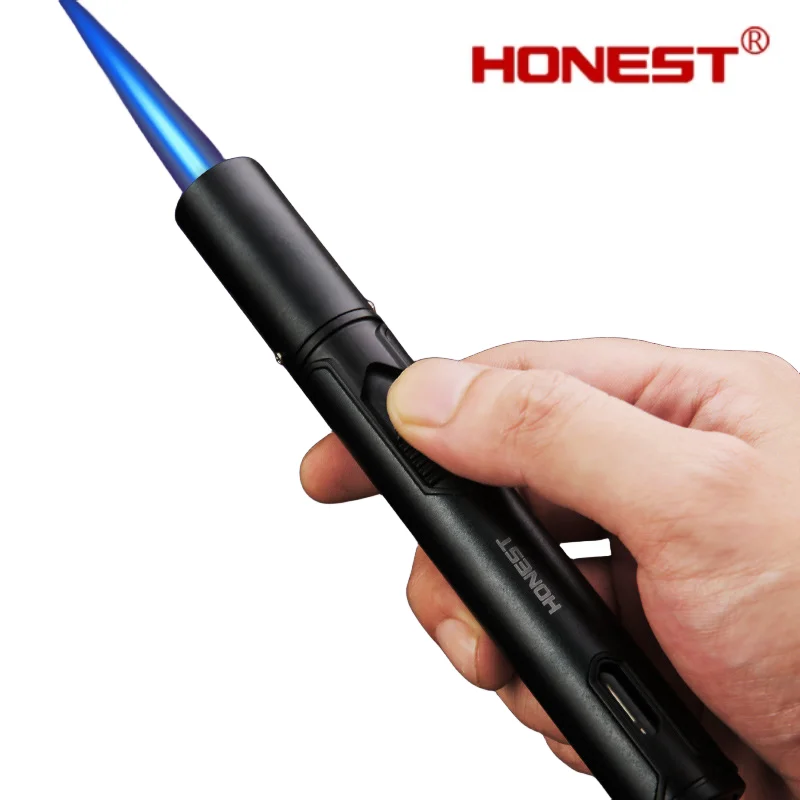 HONEST-Metal-Windproof-Lighter-Butane-Jet-Flame-Cigar-Lighter-Cigarette ...
