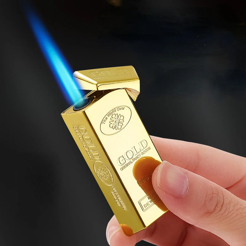 Gold-Brick-Butane-Gas-Lighter-Direct-Impact-Gold-Bar-Windproof-Lighter ...