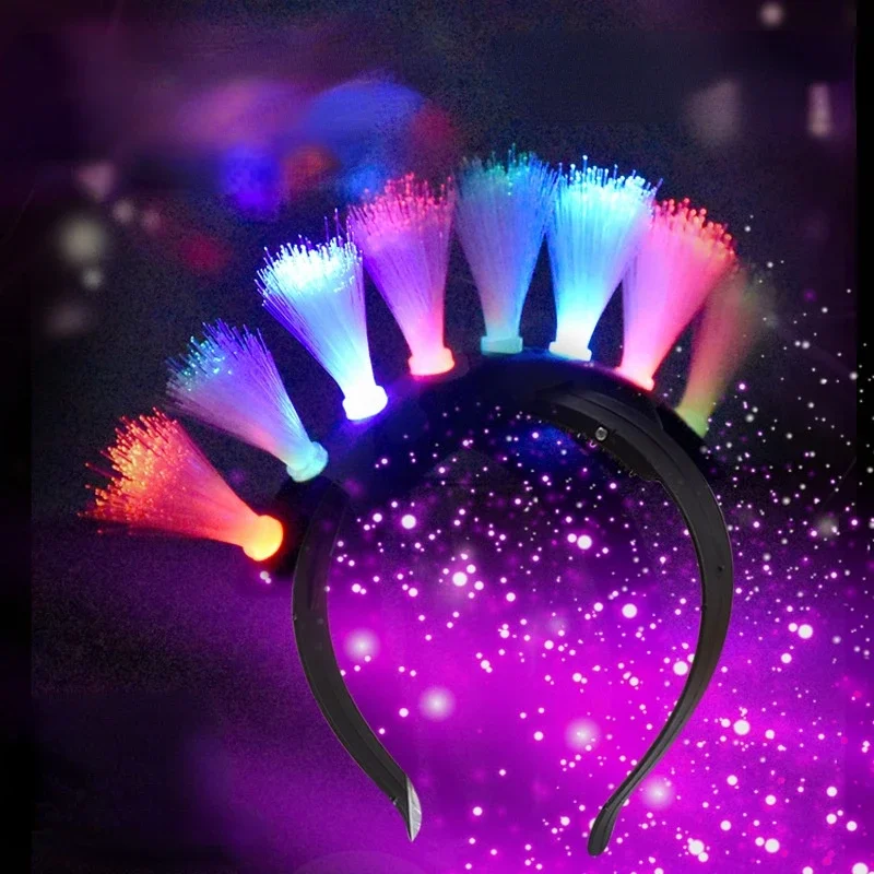 Women-Men-Children-LED-Light-Up-Headband-Wig-Fiber-Optic-Flashing ...