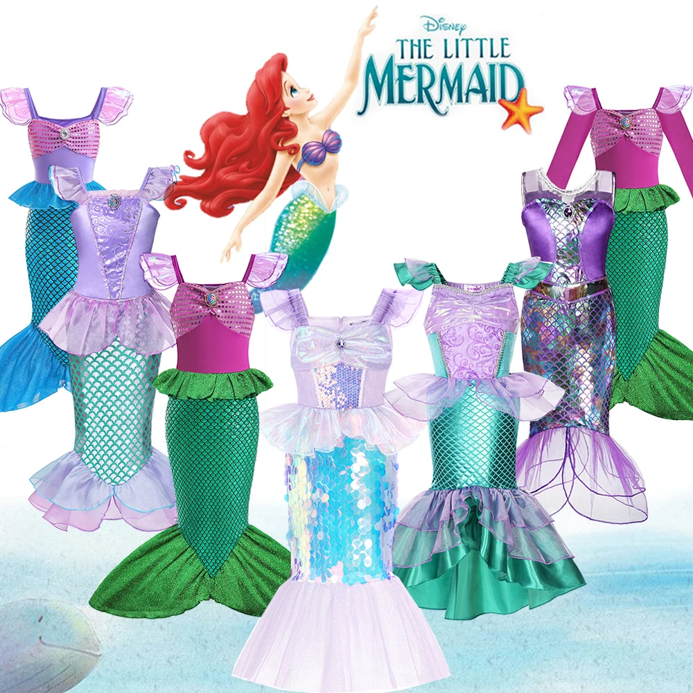 Disney-Princess-Little-Mermaid-Ariel-Costume-Dress-for-Kids-Cosplay ...