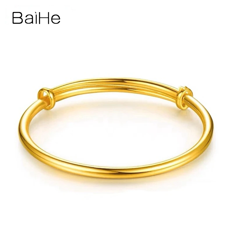 BAIHE-Gold-Bracelet-Adults-Ladies-Pure-Gold-999-Glossy-Bracelet-Push ...