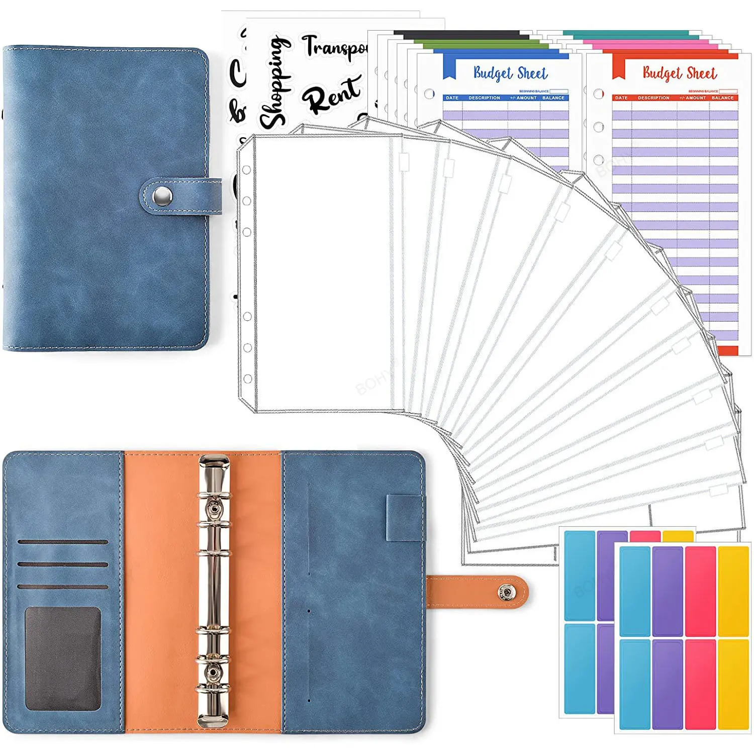 A6-Binder-Budget-6-Hole-Binder-Pockets-Plastic-Binder-Zipper-Planner ...