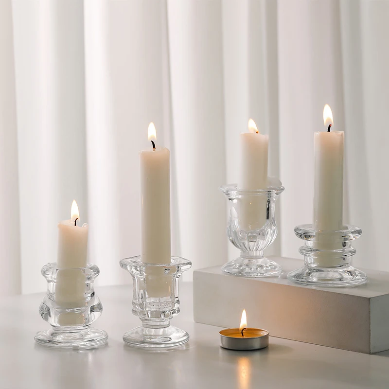 Glass Candle Holder Novelty Nordic Decor Candlestick Romantic Candle ...